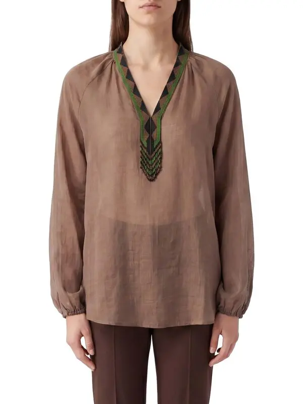 BAZAR DELUXE Viscose Blouse - Burnt