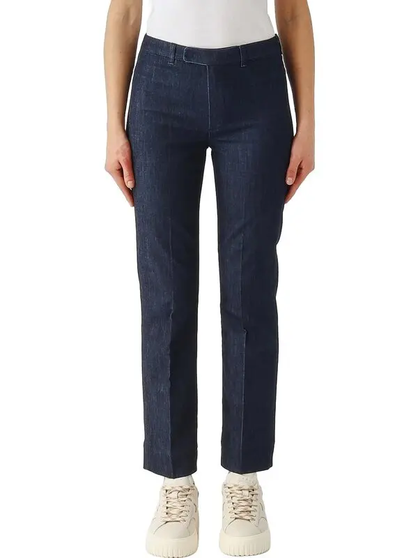 Max Mara Dark Wash Straight Leg Jeans - Blue