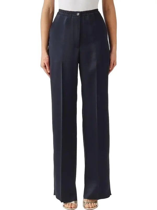 Liviana Conti Tailored Crepe Trousers - Navy