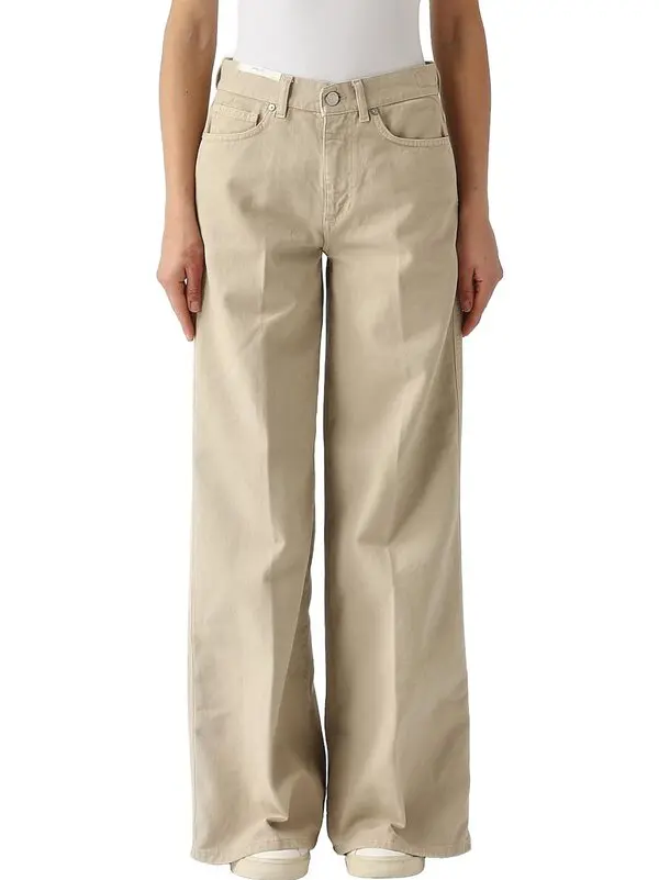 PT TORINO Wide Leg Cotton Denim Jeans - Grey