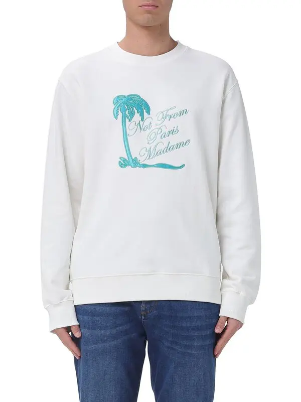 Drole De Monsieur Embroidered Graphic Sweatshirt - White