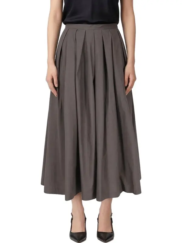 ROBERTO COLLINA Pleated Skirt - Mud