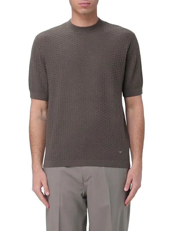 Emporio Armani Textured Knit Short Sleeve - Black