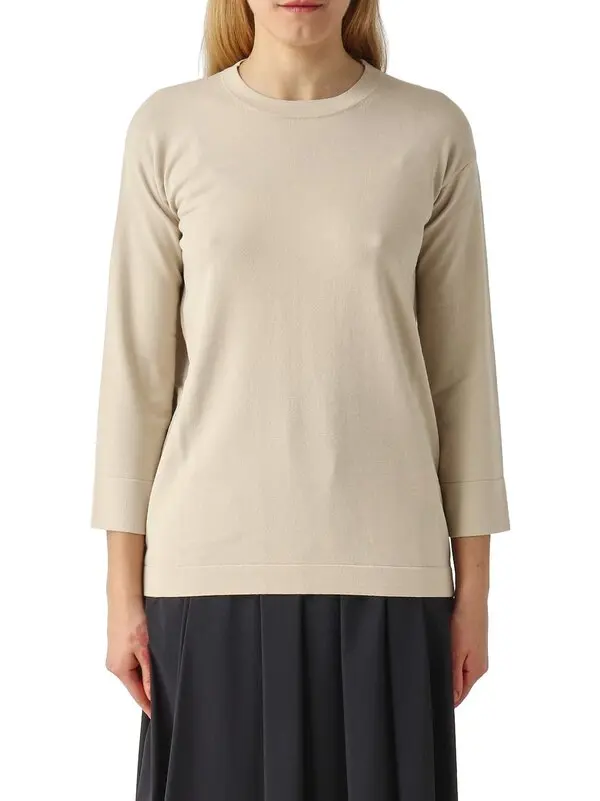 Max Mara Viscose Blend Long Sleeve T-shirt - Ecru
