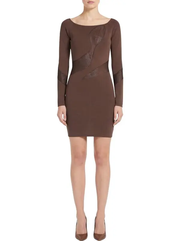 Federica Tosi Jersey Sheath Mini Dress - Brown