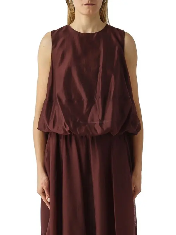MEIMEIJ Sleeveless Lycra Blend Top - Burgundy