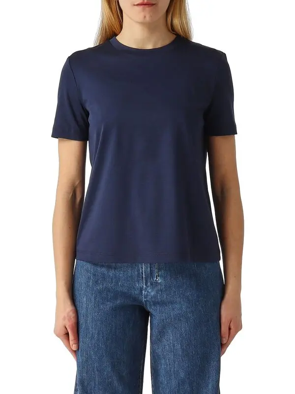 Max Mara Cotton Blend Crew Neck T-shirt - Navy