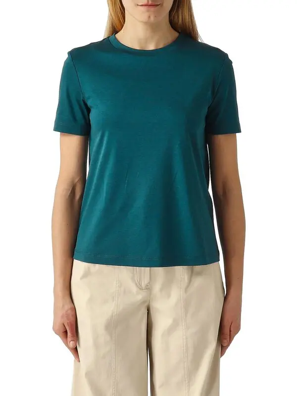 Max Mara Cotton Blend Crew Neck T-shirt - Teal