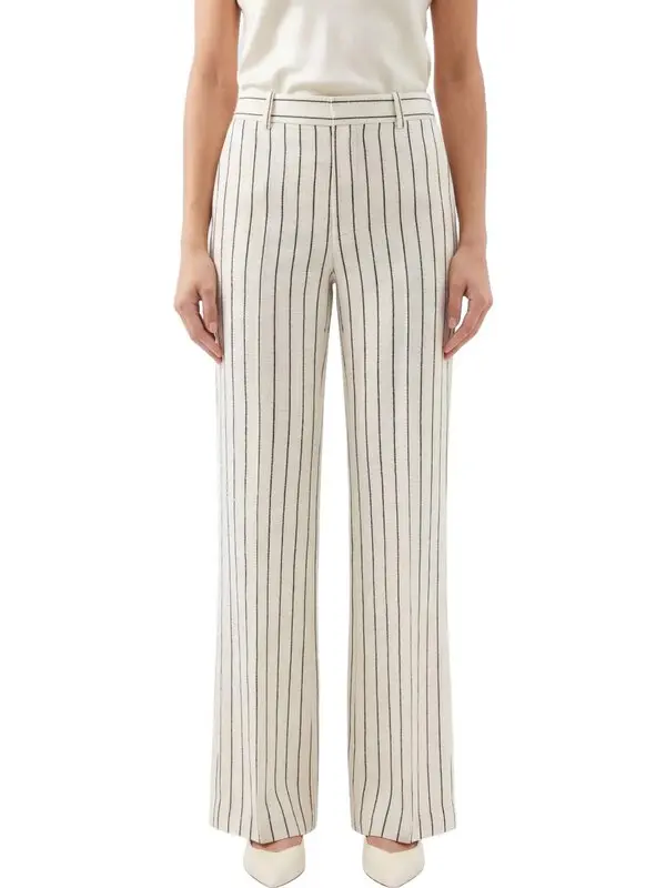 Balmain Striped Trousers - White
