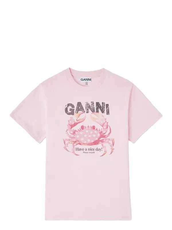 GANNI Crab Graphic T-shirt - Pink