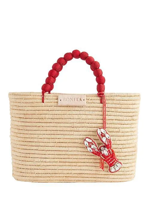 BOUTIQUE BONITA Palm Lobster Raffia Tote - Neutral