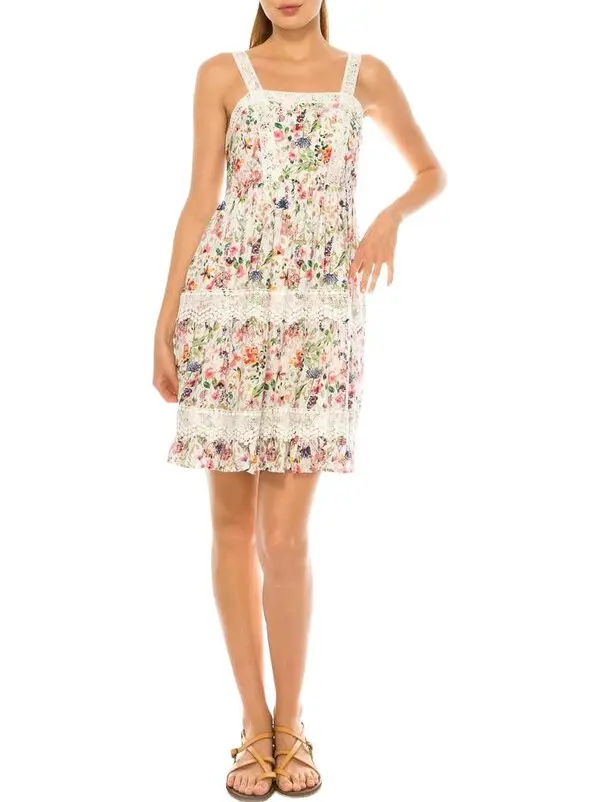 A COLLECTIVE STORY Floral Lace Sundress - Bright White