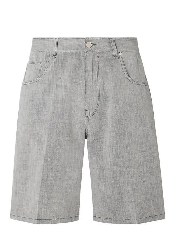 Fendi Faded Denim Bermuda Shorts - Grey