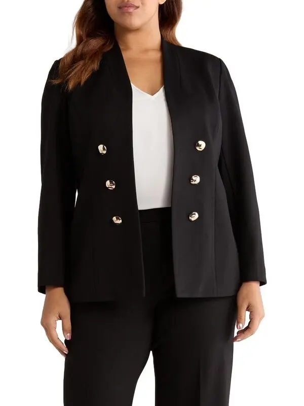 Anne Klein Open Front Jacket - Anne Black