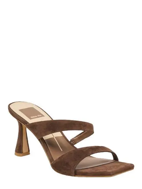 Dolce Vita Icelyn Suede Slide Sandal - Dark Brown Suede