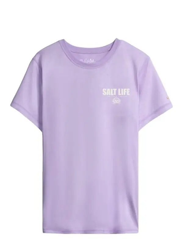 SALT LIFE Badge Performance Short Sleeve Tee - Pale Lavender Heather