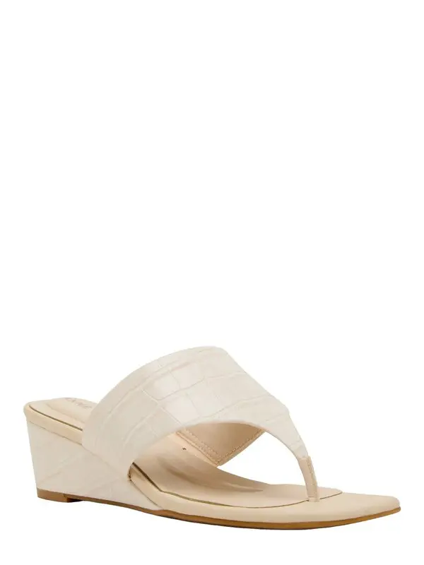 Anne Klein Wedge Sandal - Bone Croco