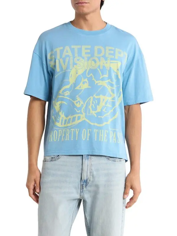 PACSUN State Dept. Cotton Graphic T-shirt - Blue