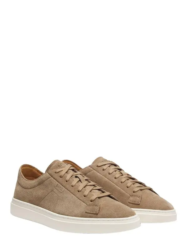 BOSS Kieran Suede Low Top Sneaker - Medium Beige