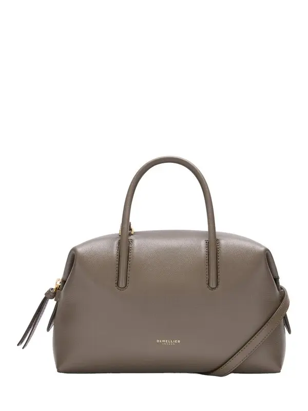 DEMELLIER The Small Stockholm Leather Top Handle Bag - Dk Taupe