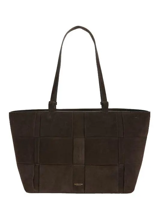 DEMELLIER The Florence Woven Leather Tote - Dark Chocolate