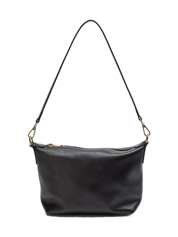 FOREVER & ALWAYS SHOES Nila Bassepi Leather Slouchy Shoulder Bag - Black
