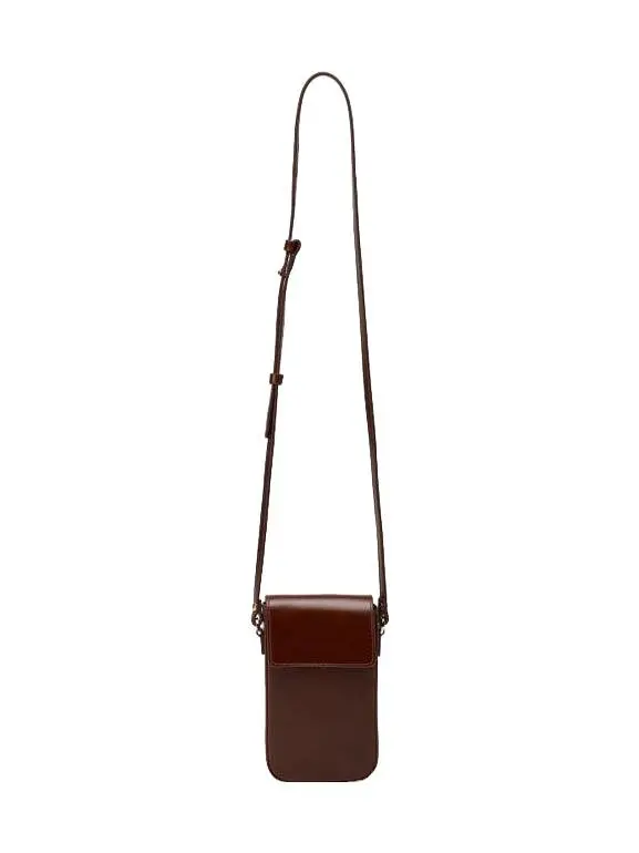 FOREVER & ALWAYS SHOES Leather Mini Crossbody Bag - Brown