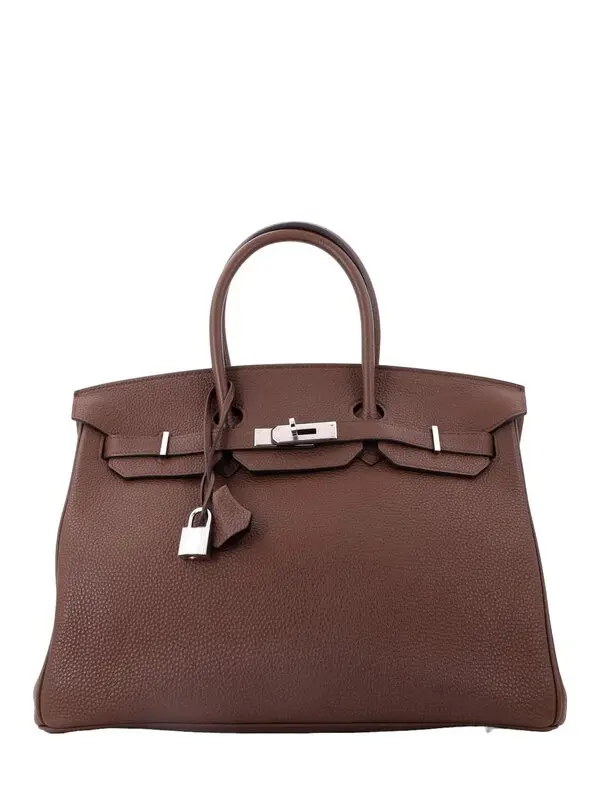 Hermès Birkin Handbag Brown Togo With Palladium Hardware 35 - Brulee