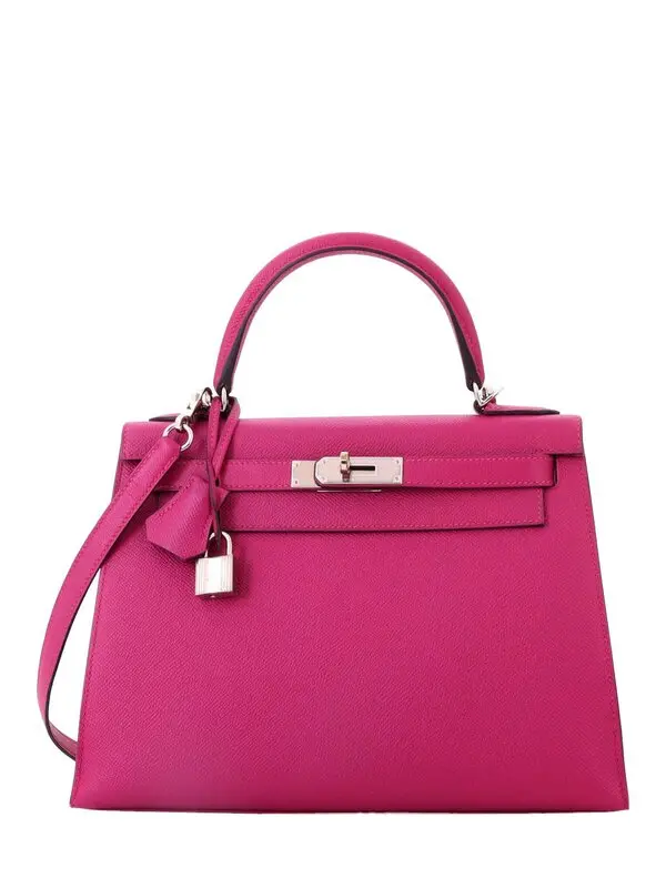 Hermès Kelly Handbag 28 Pink Epsom With Palladium Hardware - Rose Pourpre
