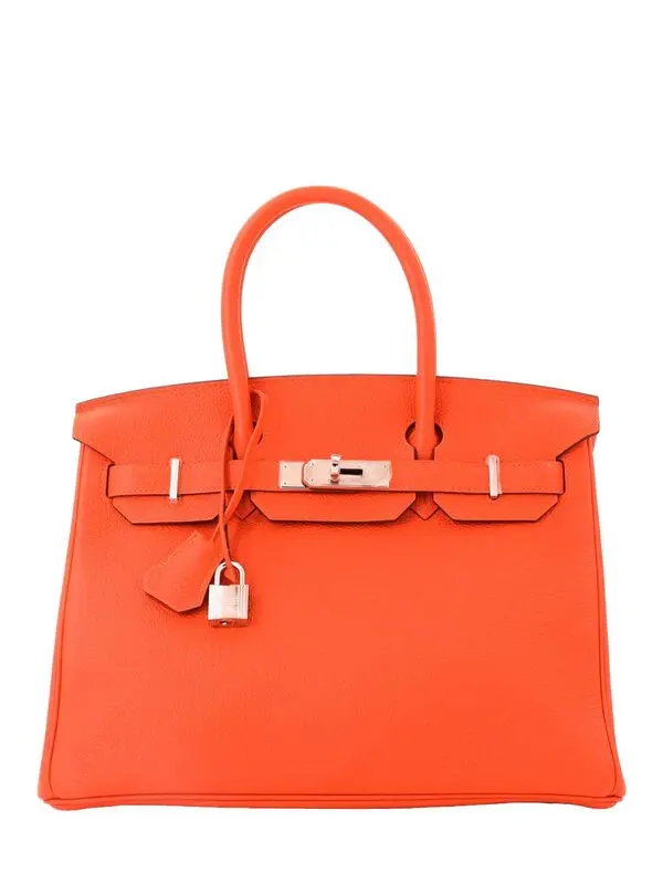 Hermès Birkin 30 Handbag Orange Togo Leather With Palladium Hardware - Feu