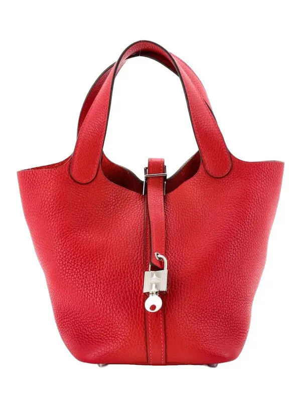 Hermès Picotin Lock Bag Clemence Pm - Rouge Casaque