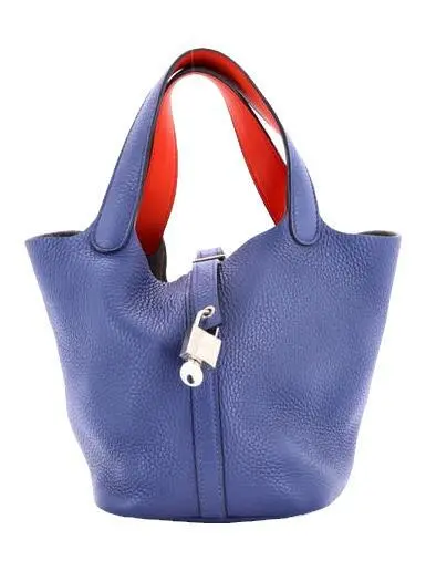Hermès Eclat Picotin Lock Bag Clemence Pm - Blue