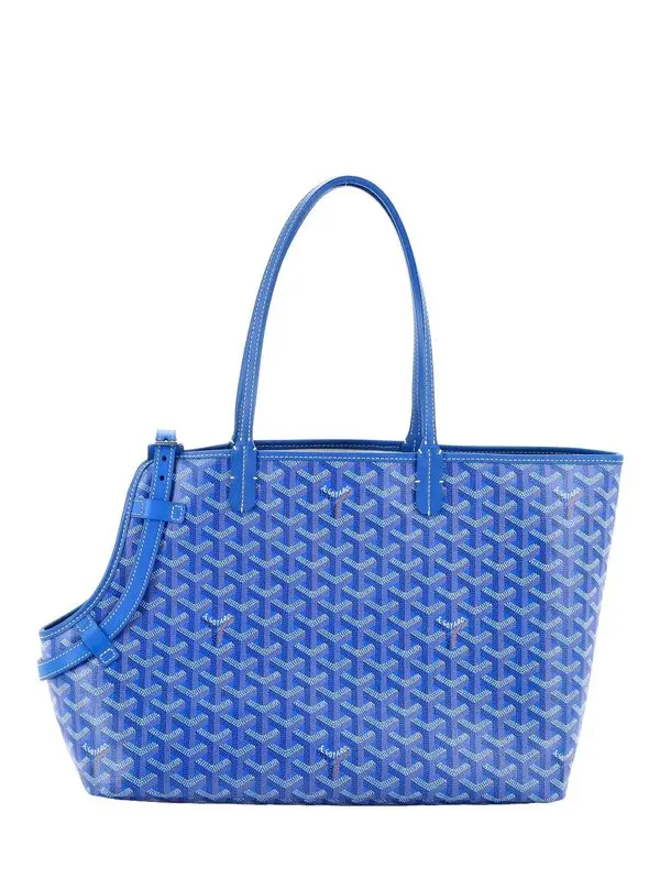 Goyard Chien Gris Pet Carrier Tote Coated Canvas - Blue