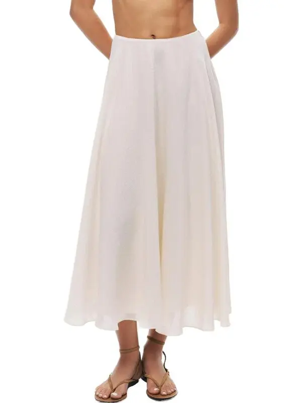 NOCTURNE Flowy High-waisted Midi Skirt - Ivory