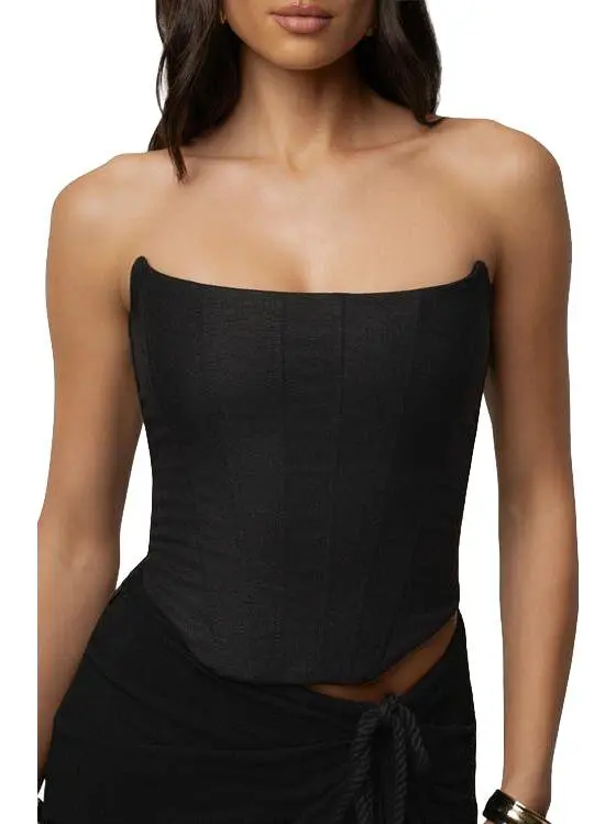 JLUXLABEL Fenix Reversible Linen Corset - Black