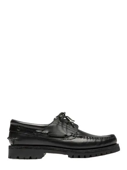 Officine Creative Heritage Flexi 001 Leather Boat Shoes - Black