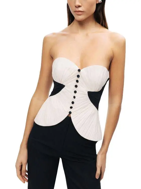 NOCTURNE Structured Strapless Bustier Top - Multi-colored
