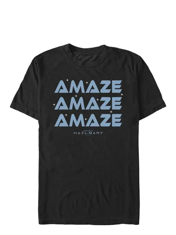 PROJECT HAIL MARY Amaze Quote Short Sleeve Graphic T-shirt - Black