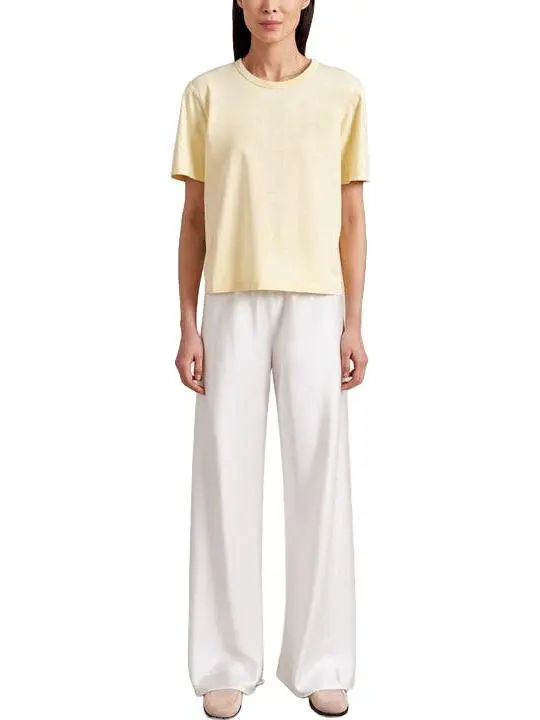LA LIGNE Short Sleeve Boyfriend Tee - Butter