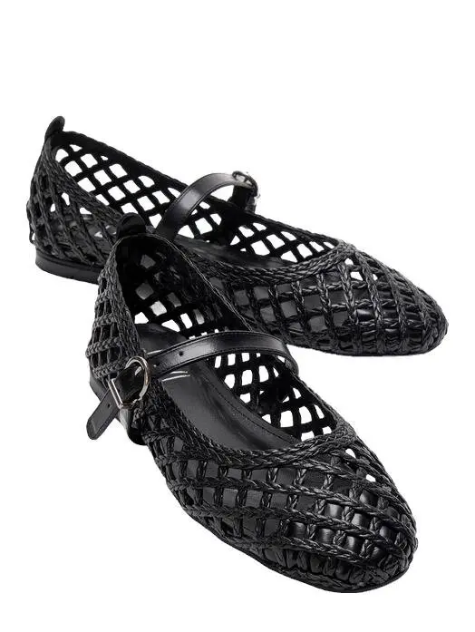PROLOGUE SHOES Doux Woven Ballet Flat - Black