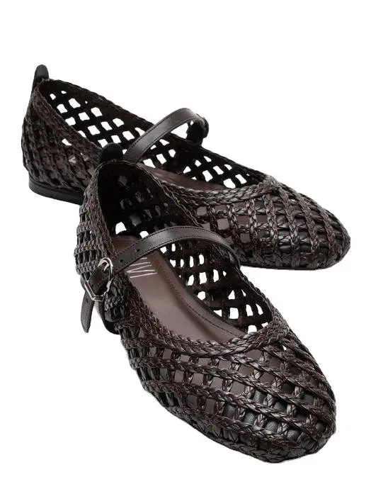PROLOGUE SHOES Doux Woven Ballet Flat - Brown