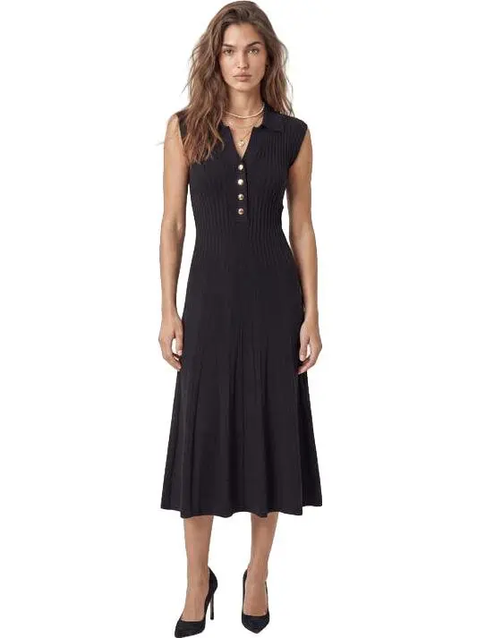 MODENAIRE Sleeveless Knit Midi Dress - Black