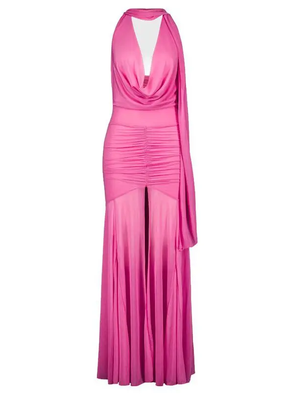 SAEMDI Dali Halterneck Mermaid Dress - Pink