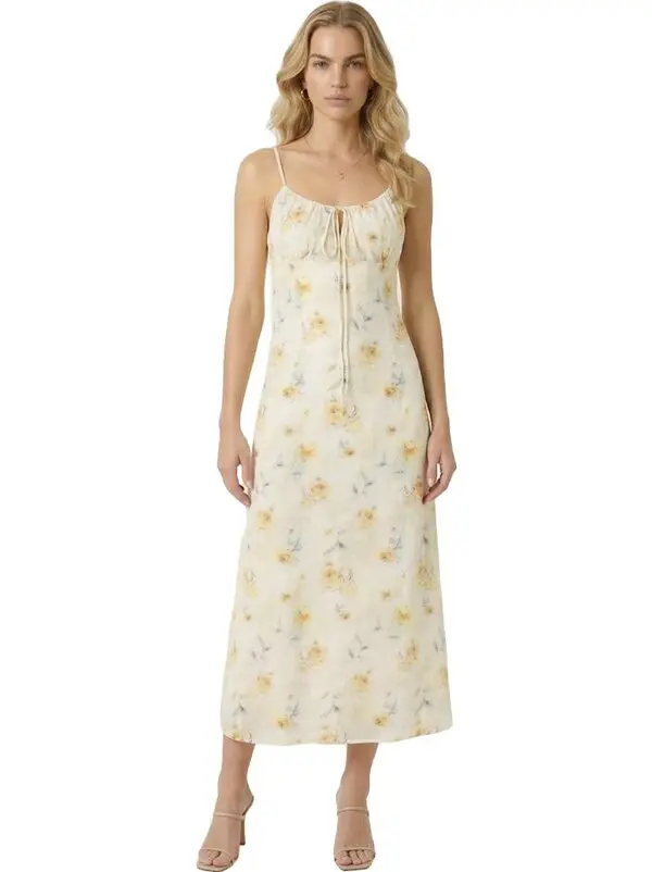 MODENAIRE Floral Midi Dress - Cream Floral