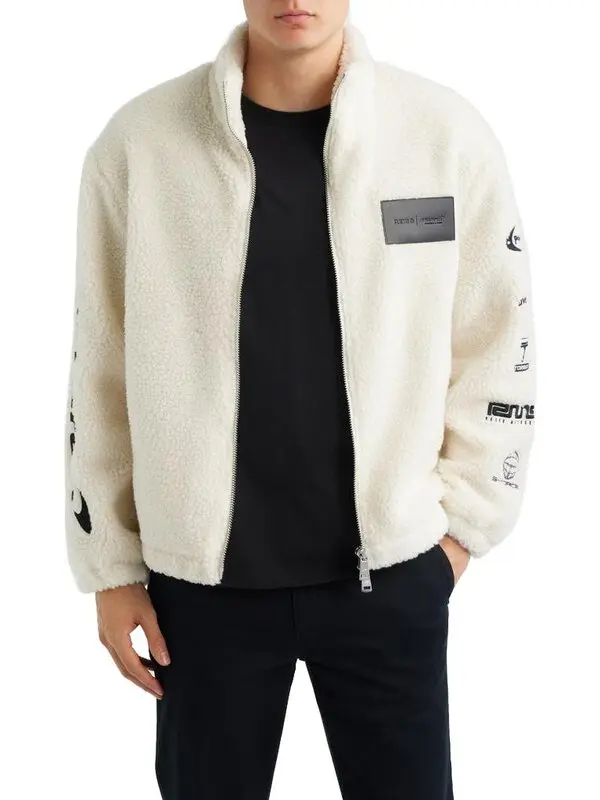 REISS Mclaren F1 Nylon Fleece Jacket - White