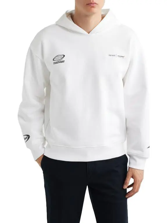REISS X Mclaren Rowan Cotton Hoodie - White