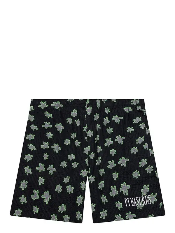 PLEASURES Floral Seersucker Shorts - Black