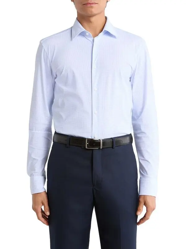 BOSS Hank Kent Slim Fit Performance Stretch Dress Shirt - Light/pastel Blue
