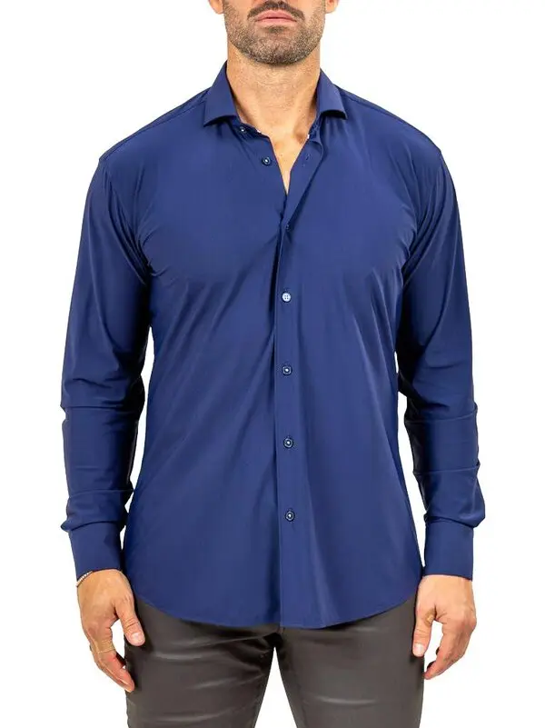 MACEOO Eins Marthy Contemporary Fit Button-up Shirt - Blue