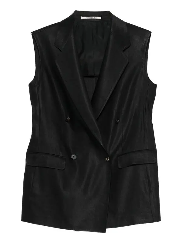 Tagliatore Double-breasted Sleeveless Waistcoat - Black